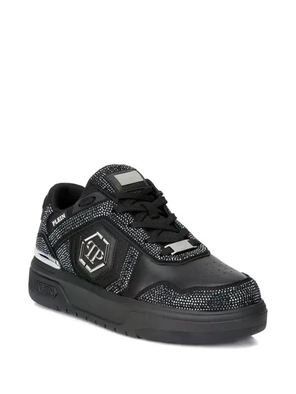 Philipp Plein Embellished Rhinestone Low-top Sneakers - Black