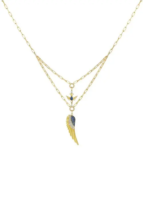 Hueb Penka 18k Gold Diamond & Sapphire Layered Pendant Necklace - Yellow Gold