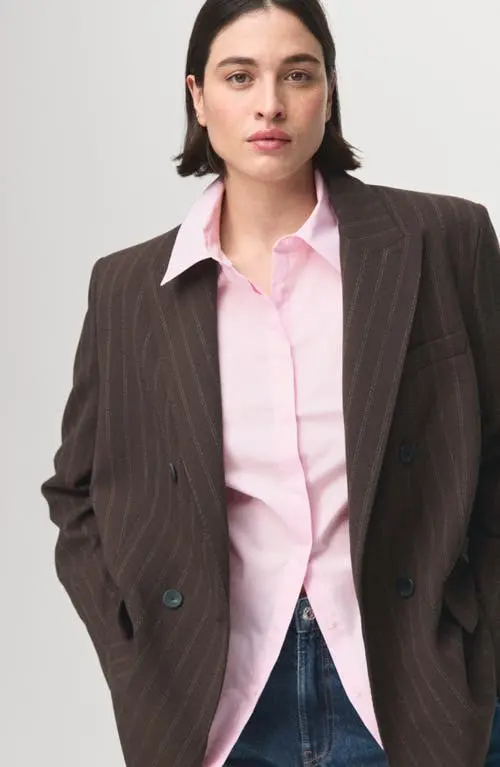 Mango Double-breasted Pinstripe Blazer