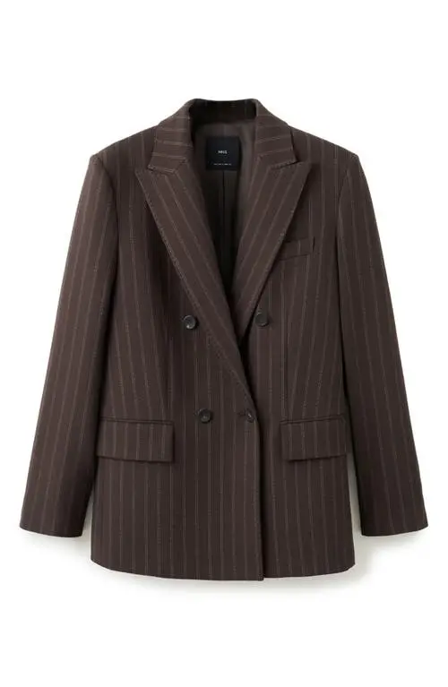 Mango Double-breasted Pinstripe Blazer