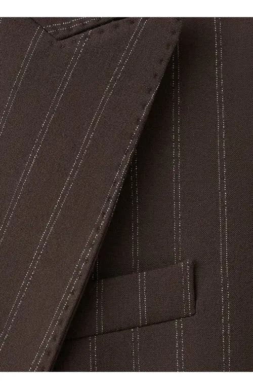 Mango Double-breasted Pinstripe Blazer