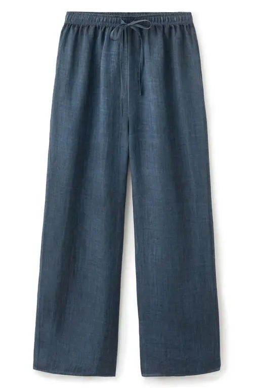 Mango Ramie Pajama Pants - Ink Blue