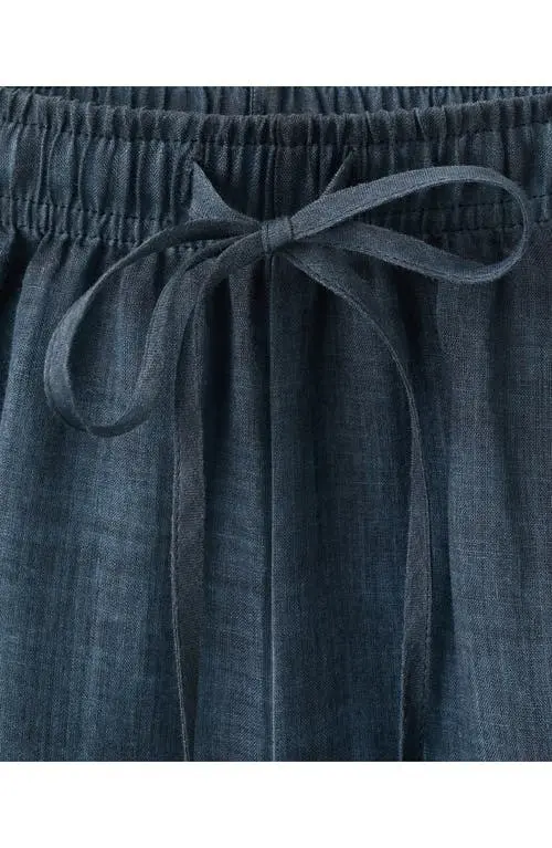 Mango Ramie Pajama Pants - Ink Blue