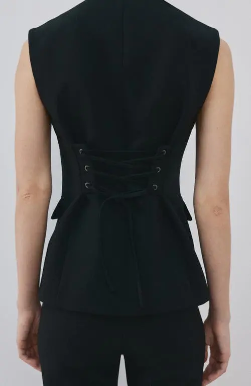Mango Buttoned Corset Back Vest