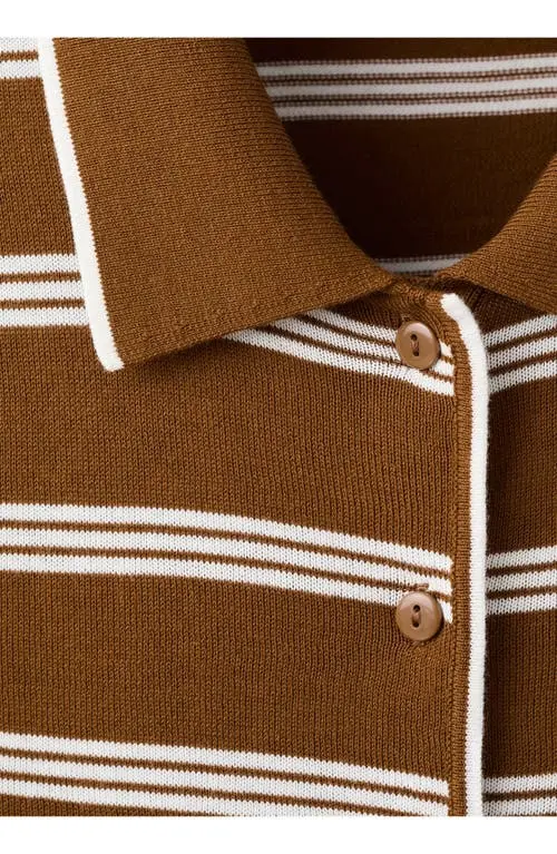 Mango Stripe Collared Cardigan