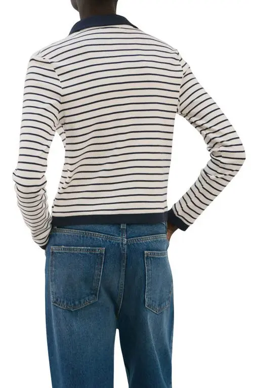 Mango Striped Cotton Cardigan
