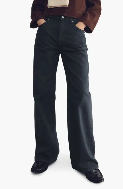 Mango Mid-rise Straight Leg Jeans - Charcoal