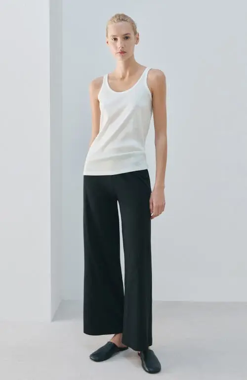 Mango Scoop Neck Cotton Tank - White