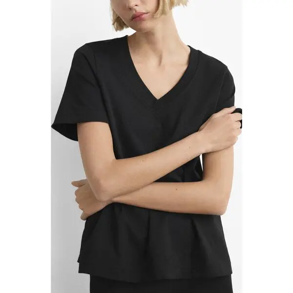 Mango Cotton T-shirt - Black