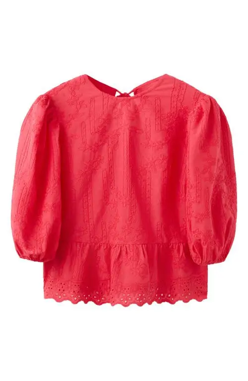 Mango Floral Embroidered Peplum Top