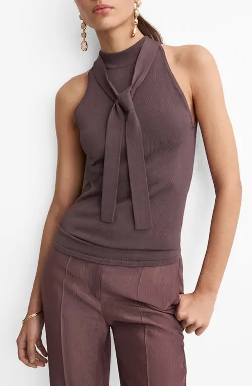 Mango Tie-neck Sleeveless Sweater