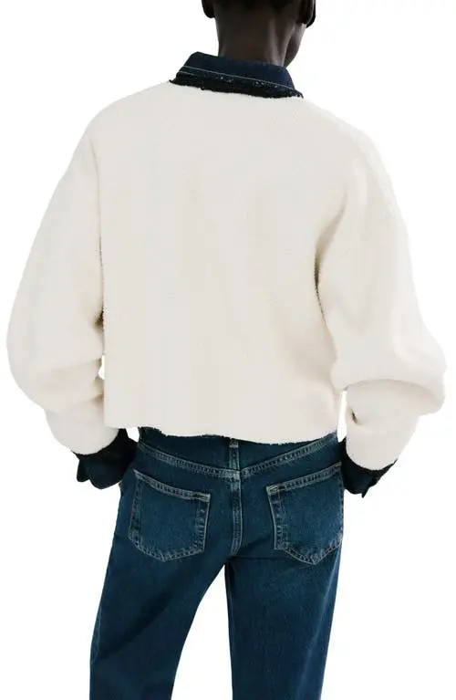 Mango Contrast Trim Cotton-blend Cardigan