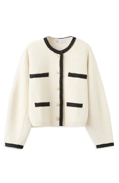 Mango Contrast Trim Cotton-blend Cardigan