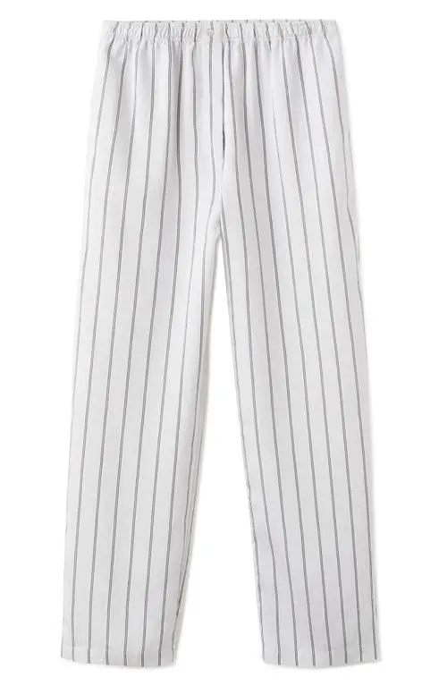 Mango Stripe Pajama Pants - Grey