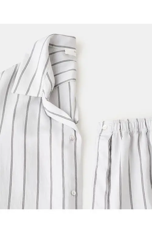 Mango Stripe Pajama Pants - Grey