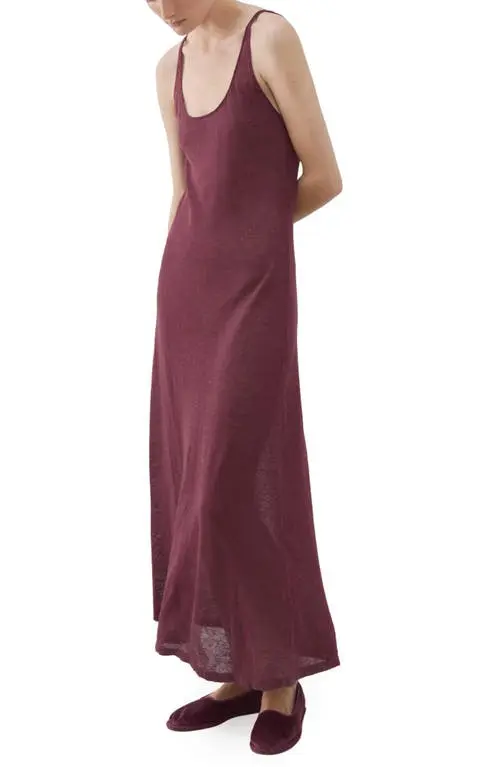 Mango Linen Blend Midi Dress