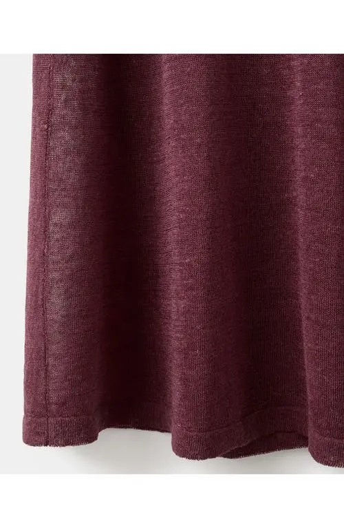 Mango Linen Blend Midi Dress