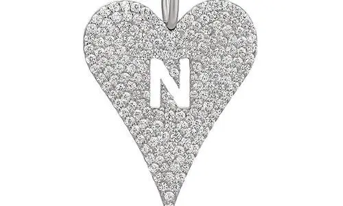 SHYMI Heart Initial Cubic Zirconia Pavé Necklace - Silver
