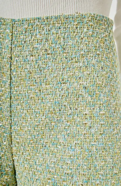 Endless Rose High-waisted Tweed Shorts - Mint Multi