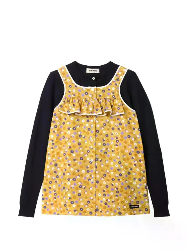 Miu Miu Floral-print Ruffled Top