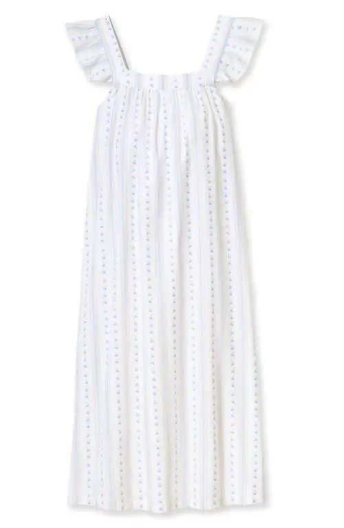 PETITE PLUME Clara Cotton Twill Nightgown - White