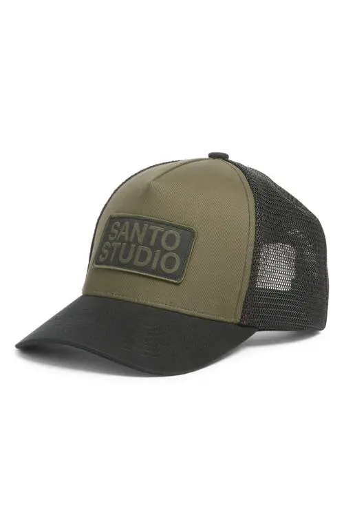 SANTO STUDIO Logo Patch Trucker Hat - Olive