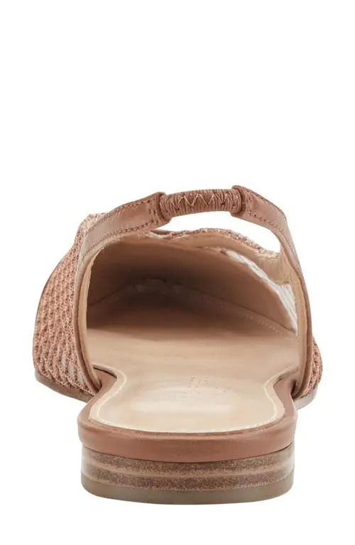 Marc Fisher Davin Pointed Toe Slingback Flat - Medium Brown