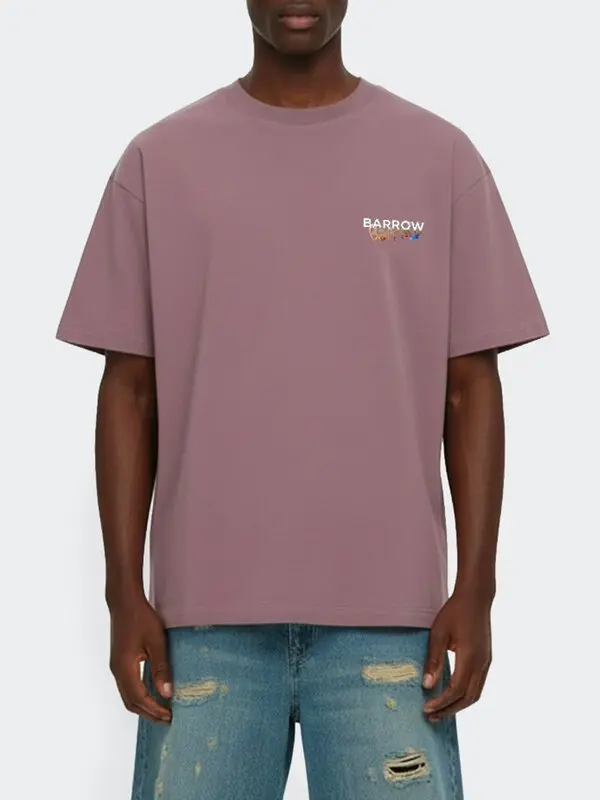 BARROW Cotton T-shirt With Teddy Print - Pink