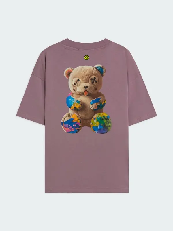 BARROW Cotton T-shirt With Teddy Print - Pink