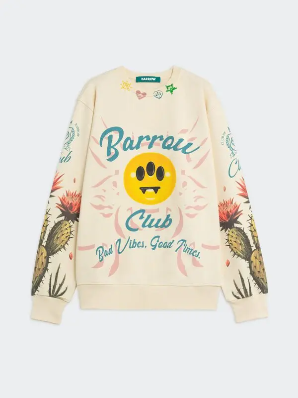 BARROW Crewneck Cotton Sweatshirt With Graphic Prints