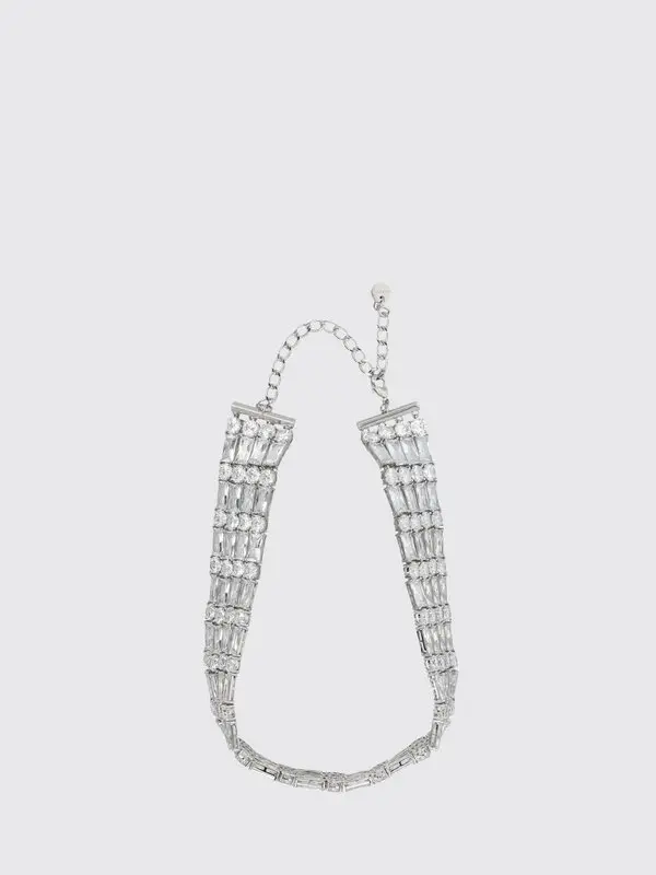 SELF-PORTRAIT Rhinestone Choker Necklace - Silver