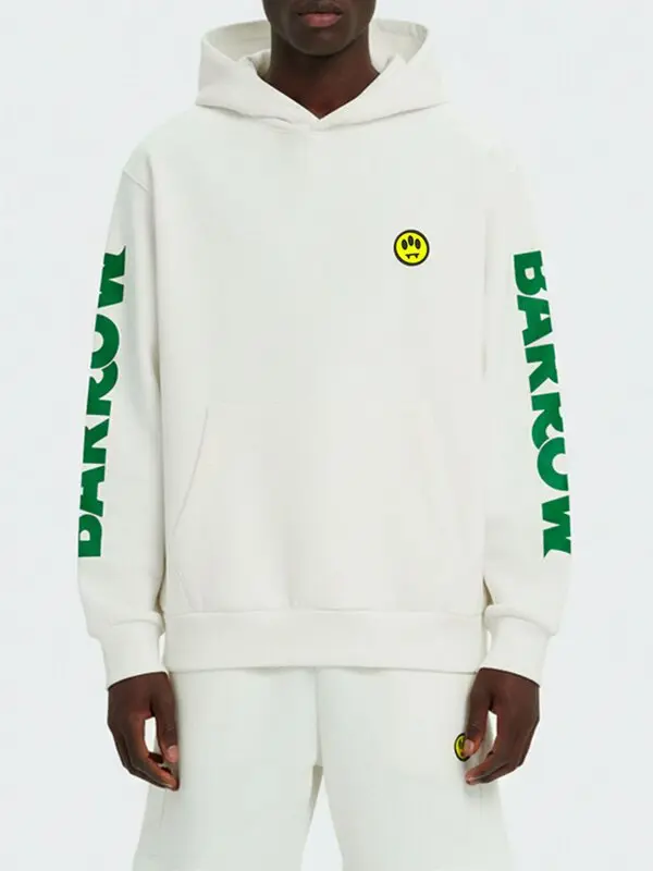 BARROW Cotton Hoodie With Logo - White