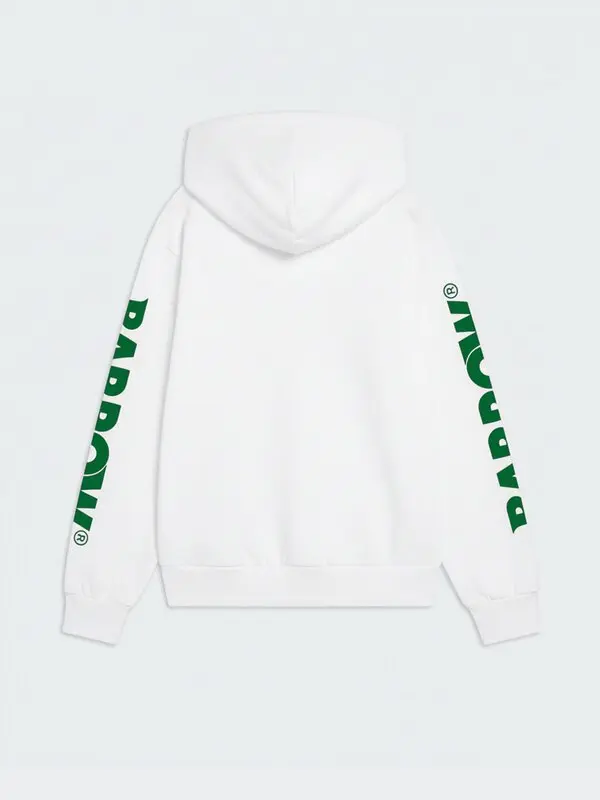 BARROW Cotton Hoodie With Logo - White