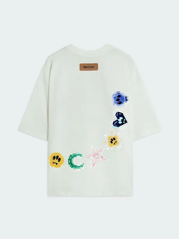 BARROW Printed Cotton T-shirt - White