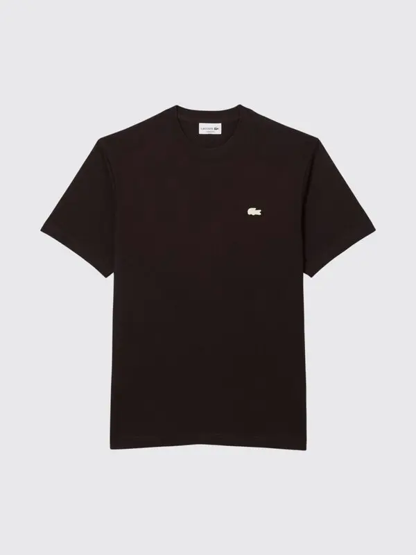 Lacoste Cotton T-shirt With Logo Print - Brown