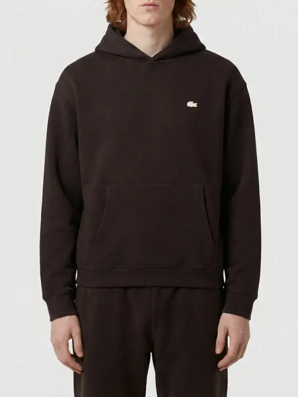 Lacoste Sweatshirt With Hood And Logo - Brown
