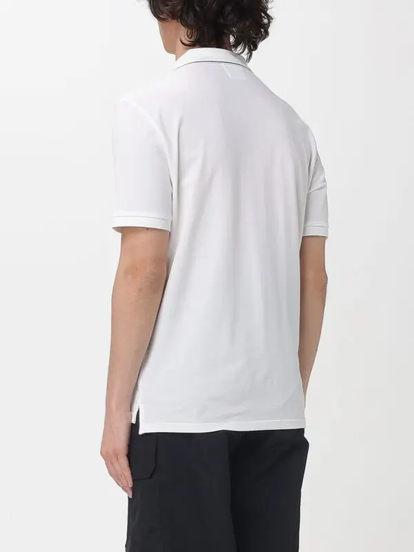 C.P. COMPANY Cotton Polo Shirt With Mini Logo - White
