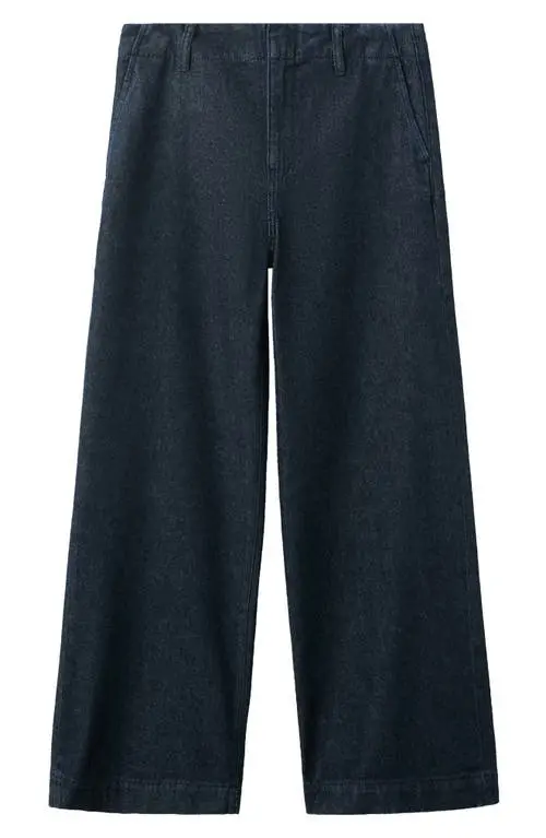 Mango Mid-rise Wide Leg Trouser Jeans - Open Blue