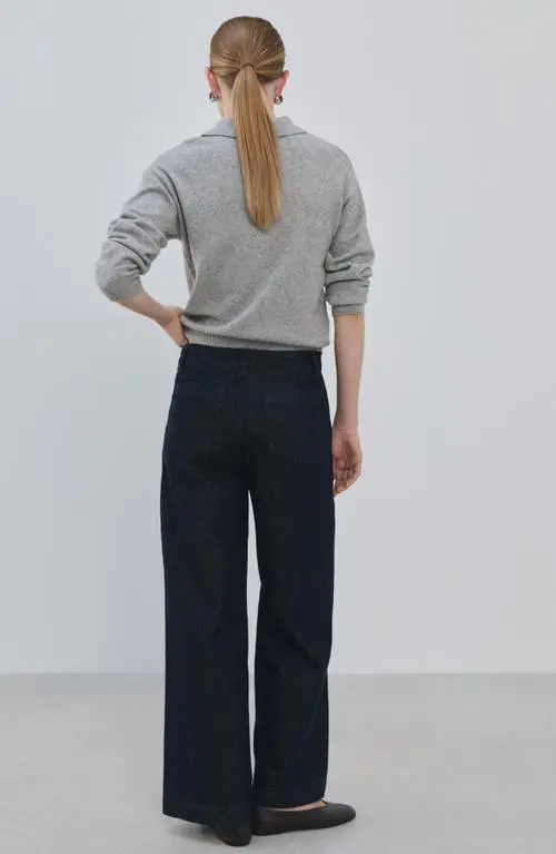 Mango Mid-rise Wide Leg Trouser Jeans - Open Blue