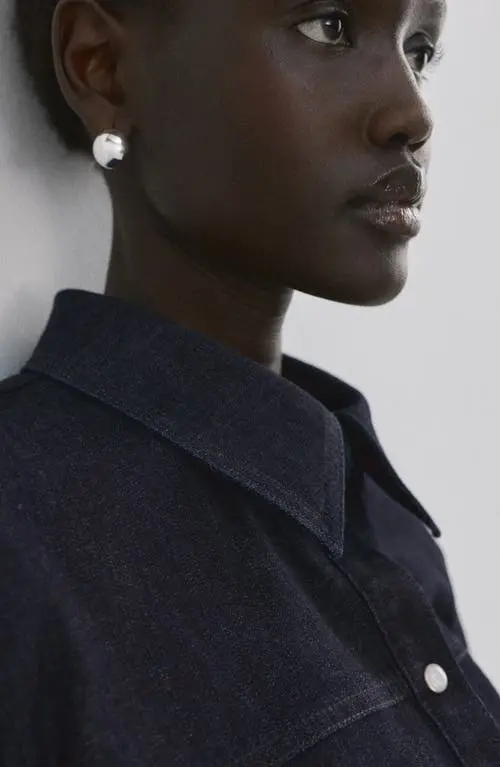 Mango Long-sleeve Denim Shirt With Seams