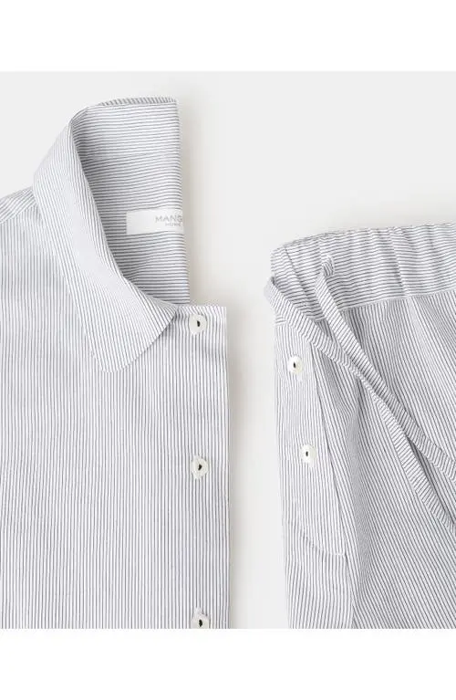 Mango Stripe Cotton Blend Pajama Pants