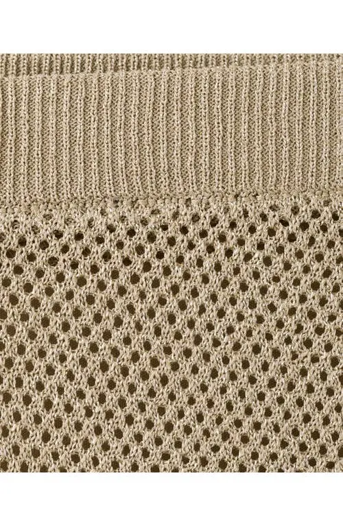 Mango Metallic Knit Straight Leg Pull-on Pants