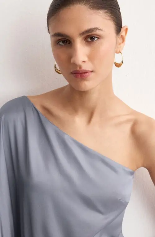 Mango Drapey Asymmetric One-shoulder Jumpsuit - Blue