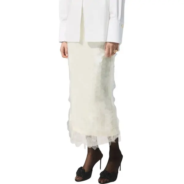 Mango Paillette Midi Skirt