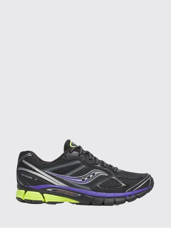 Saucony Progrid Guide Mesh And Rubber Lace-up Sneakers - Black