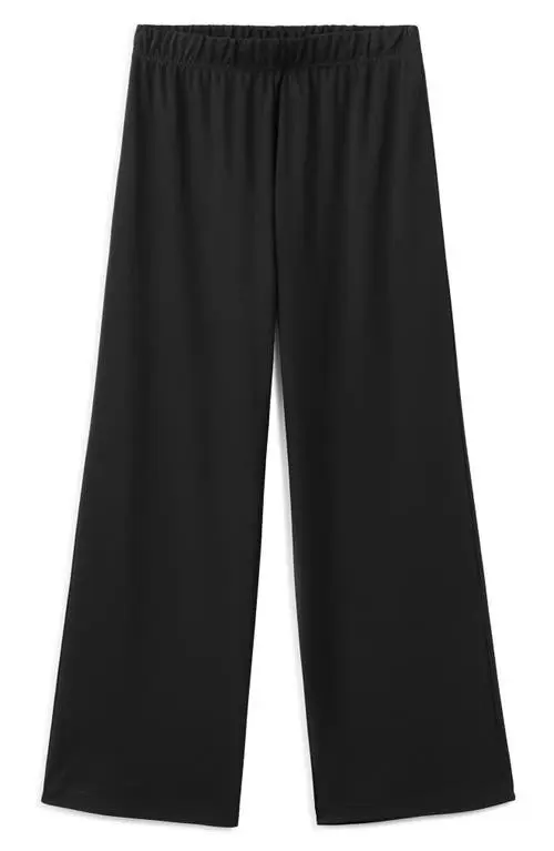 Mango Solid Cotton Pajama Pants - Black