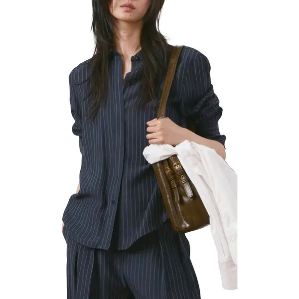 Mango Pinstripe Button-up Shirt