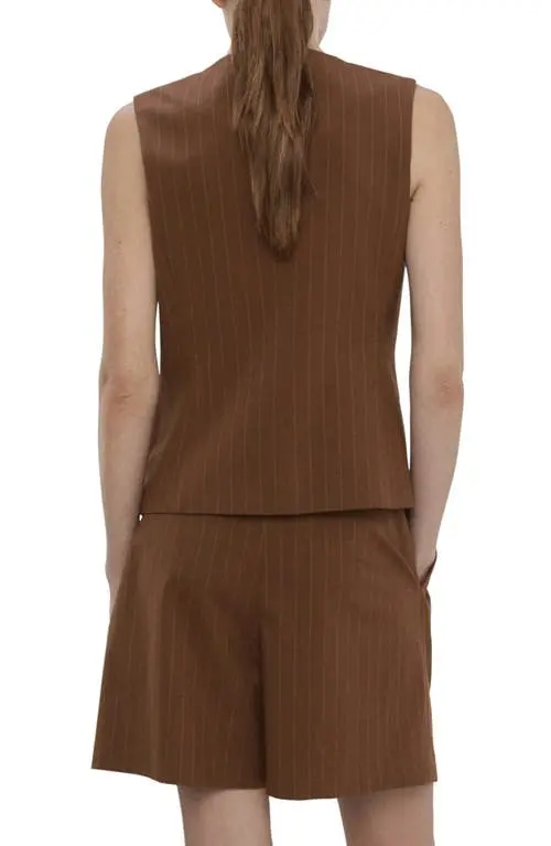 Mango Pinstripe Button Vest