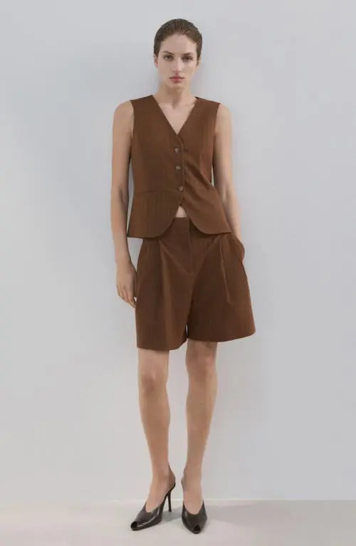 Mango Pinstripe Button Vest