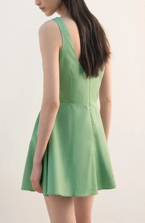 Mango Sleeveless Fit & Flare Cotton Minidress
